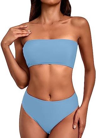 Generic Bikini pour femme sexy et &eacute;l&eacute;gant - Deux pi&egrave;ces - Triangle - Col en V - Push Up - Bikini de plage - Maillot de bain incurv&eacute; - Haut de bikini avec remb