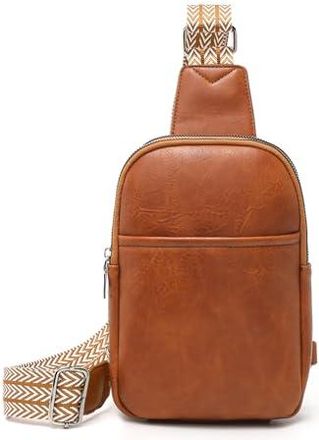 Miss Lulu Sac Bandouli&egrave;re Femme, Petite Sacoche T&eacute;l&eacute;phone Antivol en Cuir PU, L&eacute;ger Sac Bandouli&egrave;re pour Voyage, Quotidien et Shopping (1-3 Marron)