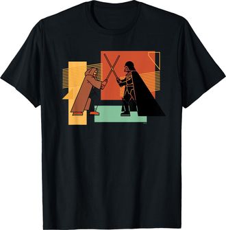 Star Wars Obi-Wan Kenobi Darth Vader Duel Cartoon T-Shirt