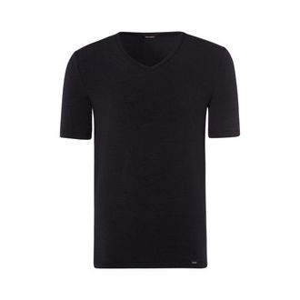 Hanro T-shirt col V en coton m&eacute;lang&eacute;