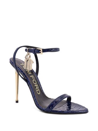 Tom Ford Womens Sandals Padlock Blue Leather Calf