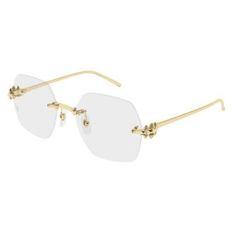 Cartier Geometric Frame Glasses - - Accessories - unisex - Gelb - 54 MM
