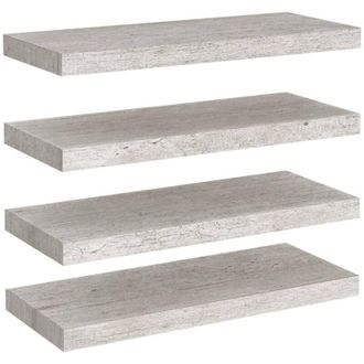vidaXL Vidaxl - tag&egrave;res murales flottantes 4 pcs gris b&eacute;ton 60x23,5x3,8 cm mdf
