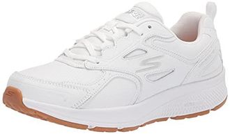 Skechers Femme Go Run Consistent-Broad Spectrum Basket, Bordure en Cuir Blanc, 37.5 EU
