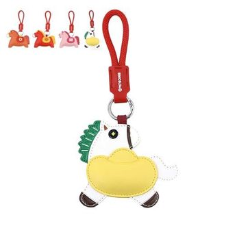 Generic Porte-cl&eacute;s cheval 2026 pour cadeau de Nouvel An, joli porte-cl&eacute;s en cuir PU pour sac, blanc, taille unique