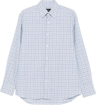 Brioni Homme, Chemises, Bleu, Taille: L Chemise à carreaux bleue et blanche