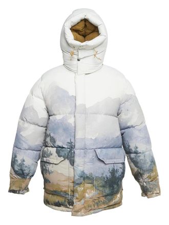 Gucci doudoune x The North Face &agrave; imprim&eacute; graphique - Blanc