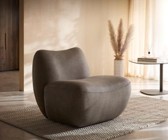DELIFE Loungesessel Zena 75x85 cm Taupe Vintage, Cocktailsessel