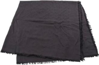 Louis Vuitton Pre-owned Monogram Silk Wool Stole - Femme - Pre-owned - Noir - Taille: ONE Size