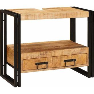 vidaXL Vidaxl - Meuble sous-vasque de salle de bain Bois de mangue massif, fer