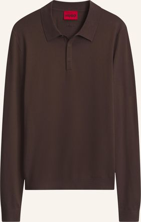 HUGO BOSS Hugo Strick-Poloshirt San Pippo Slim Fit braun