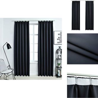 vidaXL Verdunkelungsvorh&auml;nge mit Haken 2 Stk. Anthrazit 140x225cm - Verdunkelungsvorh&auml;nge - Gardine - Wohnraumdekoration - Vorhang Anthrazit - Vorh&auml;nge Mit