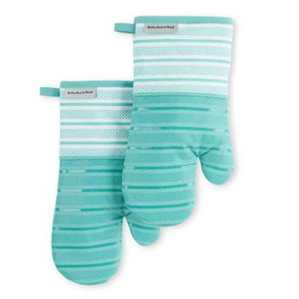 KitchenAid Albany Ofenhandschuh, 2er-Pack, Aqua Sky, 17,8 x 33 cm