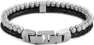 Fossil Bracelet en acier inoxydable pour homme avec mousqueton ou boucle déployante, 9Lx9Wx7.2cm, Acier inoxydable, Pas de gemme