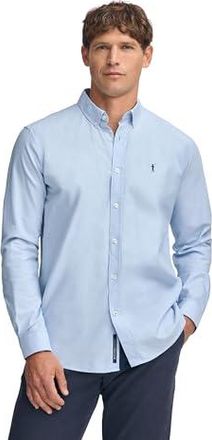 Polo Club Chemise Oxford à Manches Longues Bleu 100% Coton pour Hommes - Regular Fit