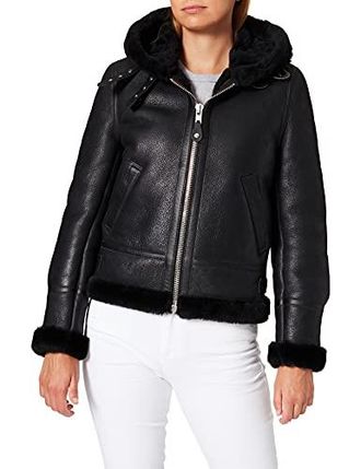 Schott NYC Femme Lcw1257h Blouson Cuir, Noir, XS EU