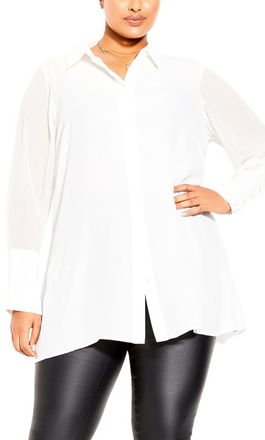 City Chic Damen Plus Size Tunic Amelia Klassisches Hemd, Ivory, 48 Mehr