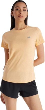 New Balance T-Shirt f&uuml;r Damen, recyceltes Material, Schmal (Pfirsich)