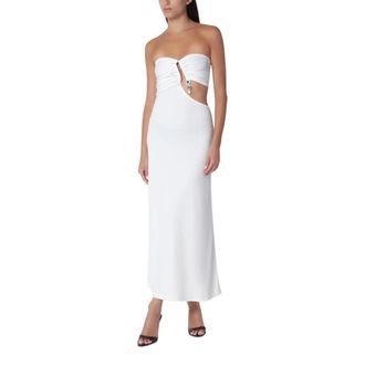 CHRISTOPHER ESBER Droplet Kristall Anh&auml;nger Neckholder Kleid - - Dresses - Damen - Wei&szlig; - 2XS