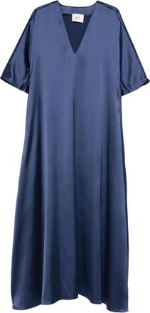 Atu Body Couture robe longue en satin à col v - Bleu