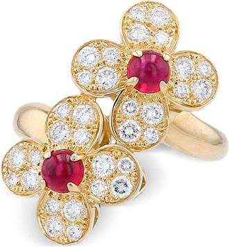 Van Cleef & Arpels bague en or 18ct ornée de diamants et rubis