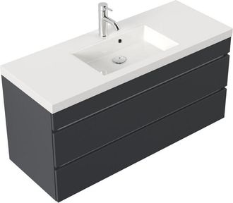 Magnolia Home Badm&ouml;bel GENEVA 120 SoftClose grafit mit grifflosen Schubladen