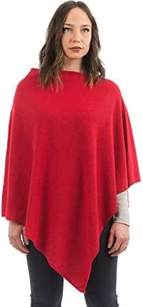 DALLE PIANE CASHMERE Poncho en cachemire mélange - Made in Italy - Femme, Couleur: Rouge, Taille unique