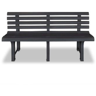 vidaXL Gartenbank 145,5 cm Kunststoff Anthrazit Vidaxl