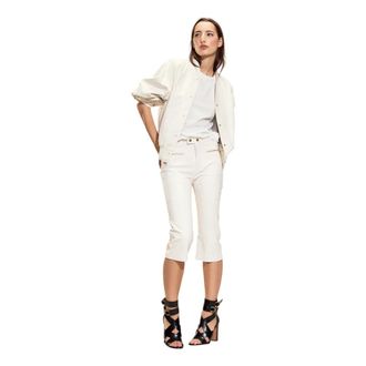 Cynthia Rowley Femme, Pantalons, Blanc, Taille: 38 FR Downtown Leather Capris