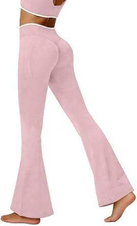 Generic Legging de yoga avec design contrast&eacute;, jambes &eacute;vas&eacute;es et taille pour femme, extensible, confortable et sportif. Pantalon de fitness pour femme 7/8, Ro