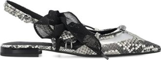 Pinko Pinko Sandalen - Pointed-Toe Slingback Sandals With Snakeskin Patte - Gr. 36 (EU) - in Grau - f&uuml;r Damen