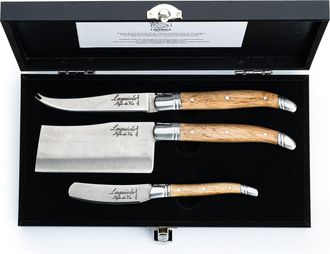 Laguiole Käsemesser Luxury Line, 3-teilig, eichenholz