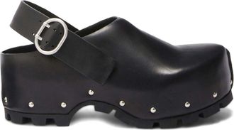 Jil Sander Leder-Clogs mit Nieten - Schwarz