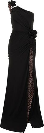 Philipp Plein Femme, Robes, Noir, Taille: 40 FR Long Dress Flower Piercing