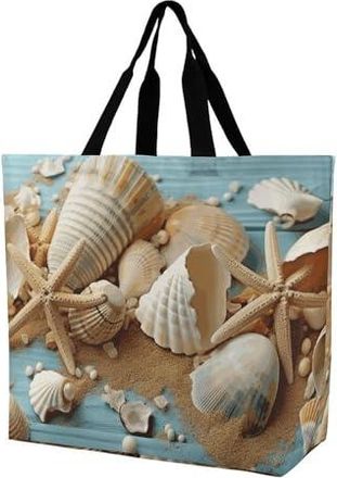 Generic Coquillages Sur Le Th&egrave;me De La Plage Sac Fourre-Tout D&eacute;contract&eacute; Sacs De Courses Grand Sac A Main Femmes Pour Quotidienne Gym Plage