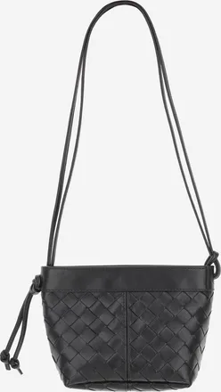 Bottega Veneta Womens 15 Venetian Leather Bag Black Pelle Shoulder