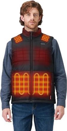 Ororo Gilet Chauffant Homme &agrave; 7 Zones et Double Commande, avec Batterie Externe et Chauffage des &Eacute;paules - Chargeur Non Inclus (Noir Neutre, XXL)