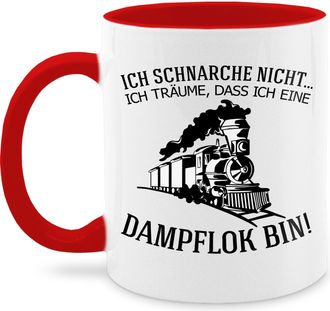 Shirtracer Tasse Tassen 325ml - Deko Hobby Geschenk - Ich schnarche nicht. Ich tr&auml;ume, dass ich eine Dampflok bin - 325 ml - Rot - geschenke f&uuml;r modelleisenbahne