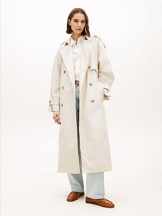 Tommy Hilfiger Trench oversize en serg&eacute; d&eacute;perlant