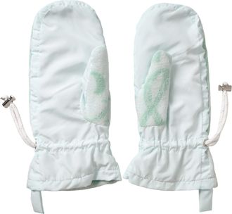 Dolce & Gabbana Womens White Nylon Fleece Wrist Length Mitten Gloves