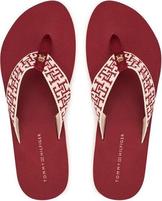 Tommy Hilfiger Zehentrenner Corportate Sandal FW0FW09610 Rot