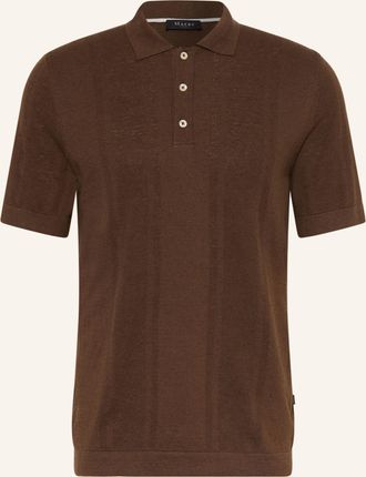 Maerz Maerz Muenchen Strick-Poloshirt Mit Leinen braun