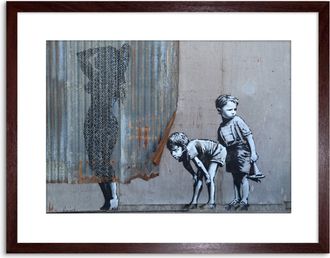 Wee Blue Coo Banksy Dismaland Shower Graffiti Street Art 9x7 Framed Art Print F97x13699