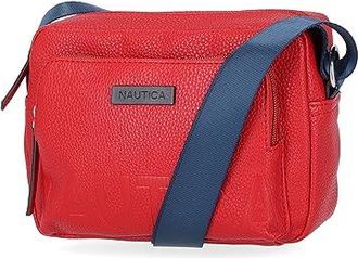 Nautica Out and About Adjustable Crossbody Bag Purse, Sac à bandoulière réglable Femmes, Rouge