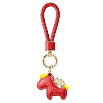 Generico Porte-cl&eacute;s Ann&eacute;e du Cheval - Pendentif En Cuir Pour Sac - Charm Pour Sac De Nouvel An Lunaire | Pour Adolescents Adultes Passionn&eacute;s De Culture Bureau 