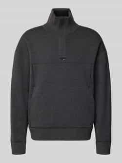 HUGO BOSS Pullover mit kurzer Knopfleiste