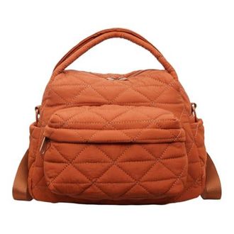 Generic Sac &agrave; bandouli&egrave;re &eacute;l&eacute;gant de couleur unie pour femme avec fermeture &eacute;clair et poign&eacute;e sup&eacute;rieure souple, Orange, 270.00x220.00x100.00mm