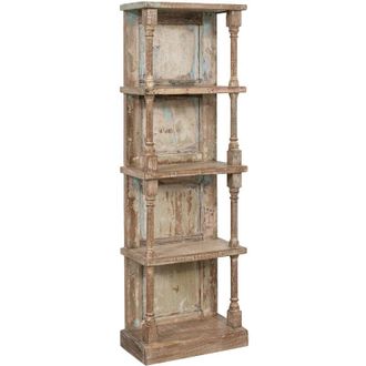 Biscottini International Etagere aus wiederverwertetem Massivholz mit antiker Oberfläche