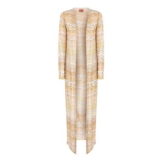 Missoni Femme, Pulls, Multicolore, Taille: 40 FR Long cardigan &agrave; motif chevron