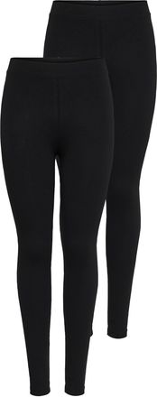 Only Damen Onllive Love New 2-Pk Noos Leggings, Schwarz (Black Pack: Black and Black), W(Herstellergröße: XL) (2er Pack)